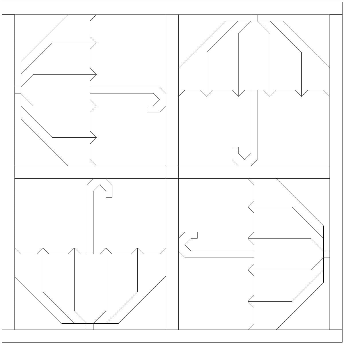 Rainy Day Umbrella Quilt Block PDF Pattern - Etsy