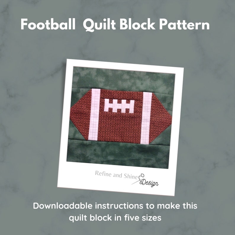 Football Quilt Block PDF Pattern | Etsy