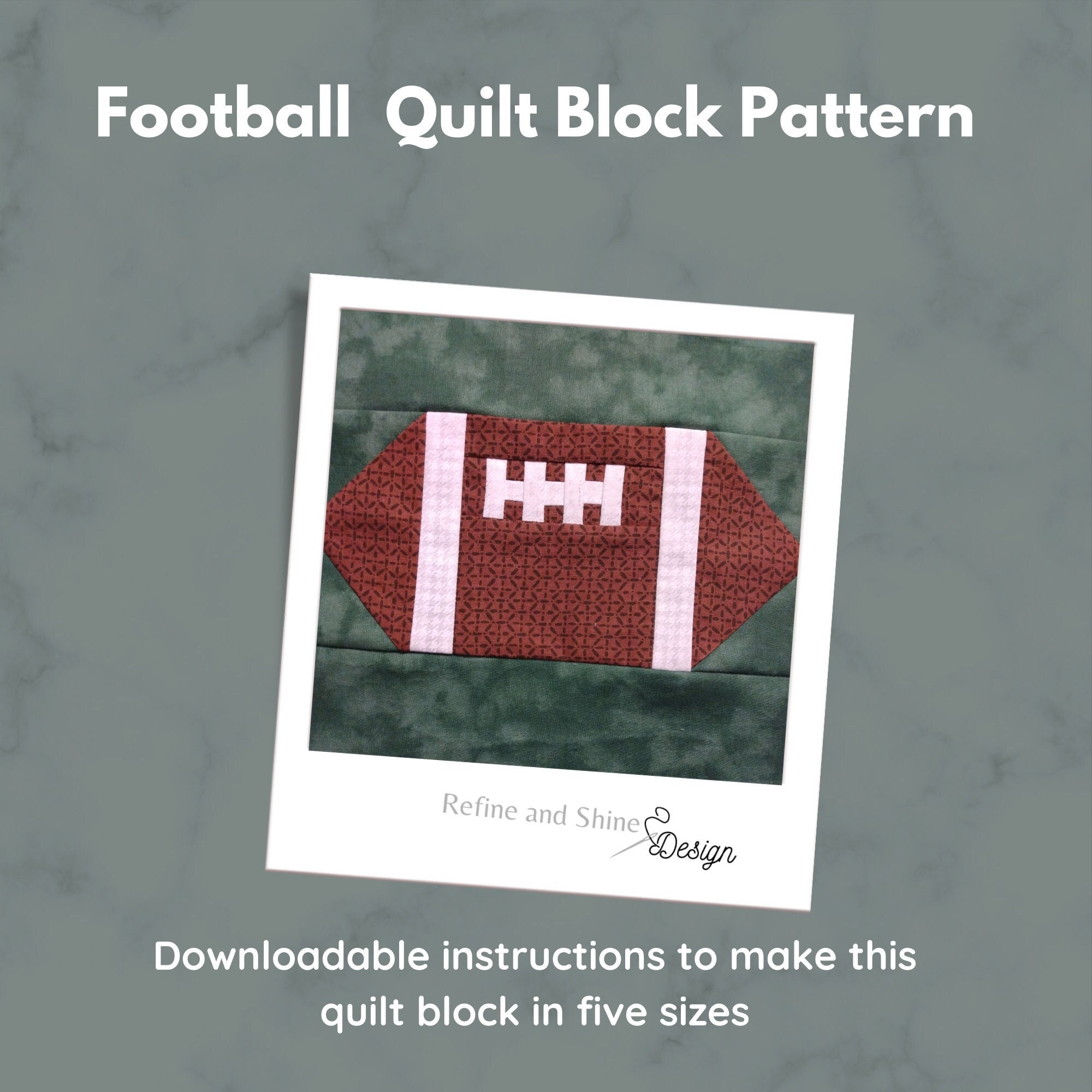Football Quilt Block PDF Pattern - Etsy