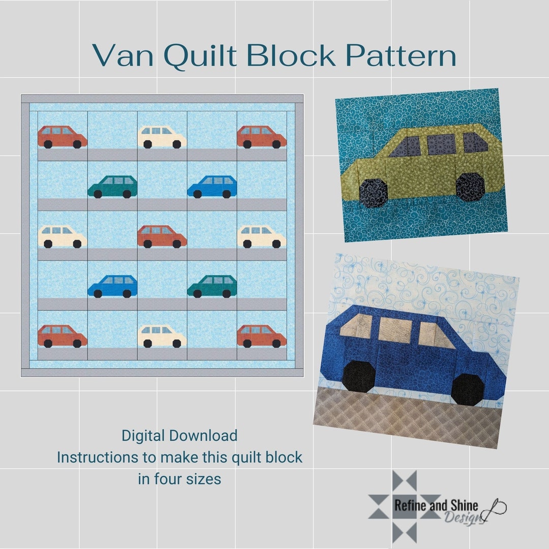 Van Automobile Quilt Block Pdf Pattern Instant Download - Etsy