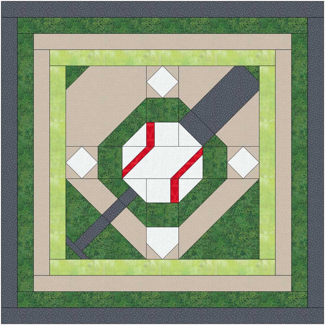 Baseball Homerun Quilt Block PDF Pattern - Etsy Canada