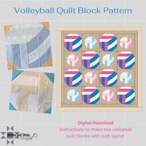 Volleyball Quilt Block Pdf Pattern Instant Download - Etsy