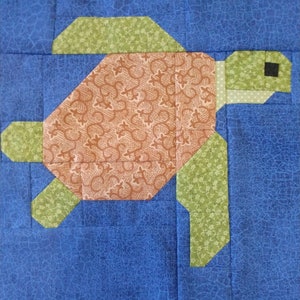 Sea Turtle Quilt Block Pdf Pattern - Etsy