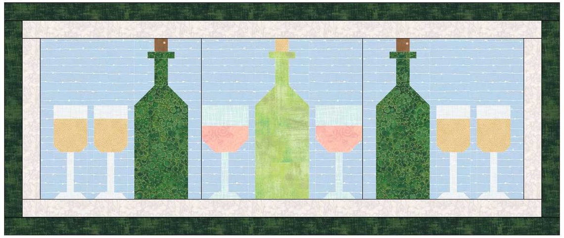Wine for Two Quilt Block PDF Pattern - Etsy