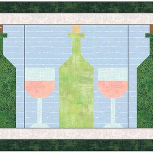 Wine for Two Quilt Block PDF Pattern - Etsy