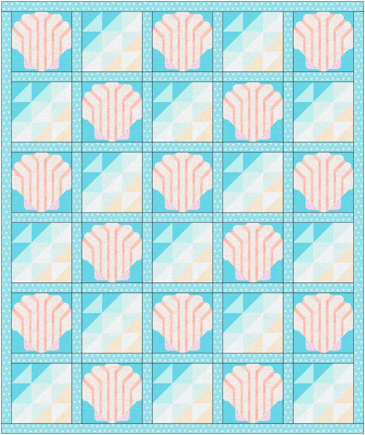 Scallop Shell Quilt Block Pdf Pattern - Etsy