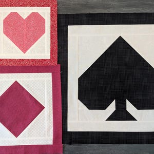 Playing Card Suits Quilt Pattern Pack, Instant Download for Club ...