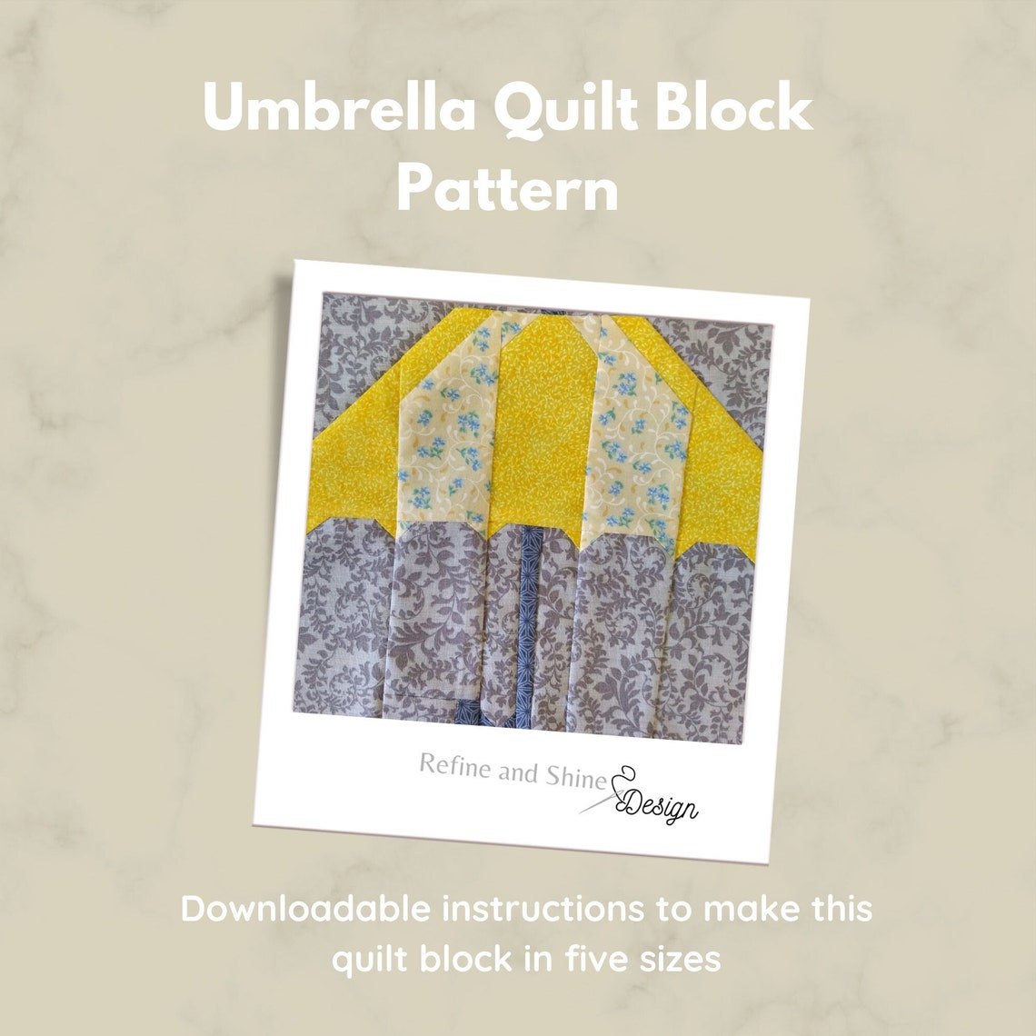 Rainy Day Umbrella Quilt Block PDF Pattern - Etsy
