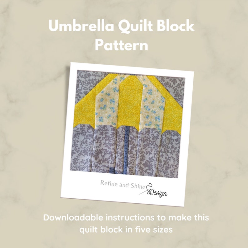 Rainy Day Umbrella Quilt Block PDF Pattern - Etsy