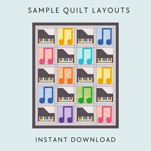 Piano and Music Note Quilt Pattern Pack - Etsy