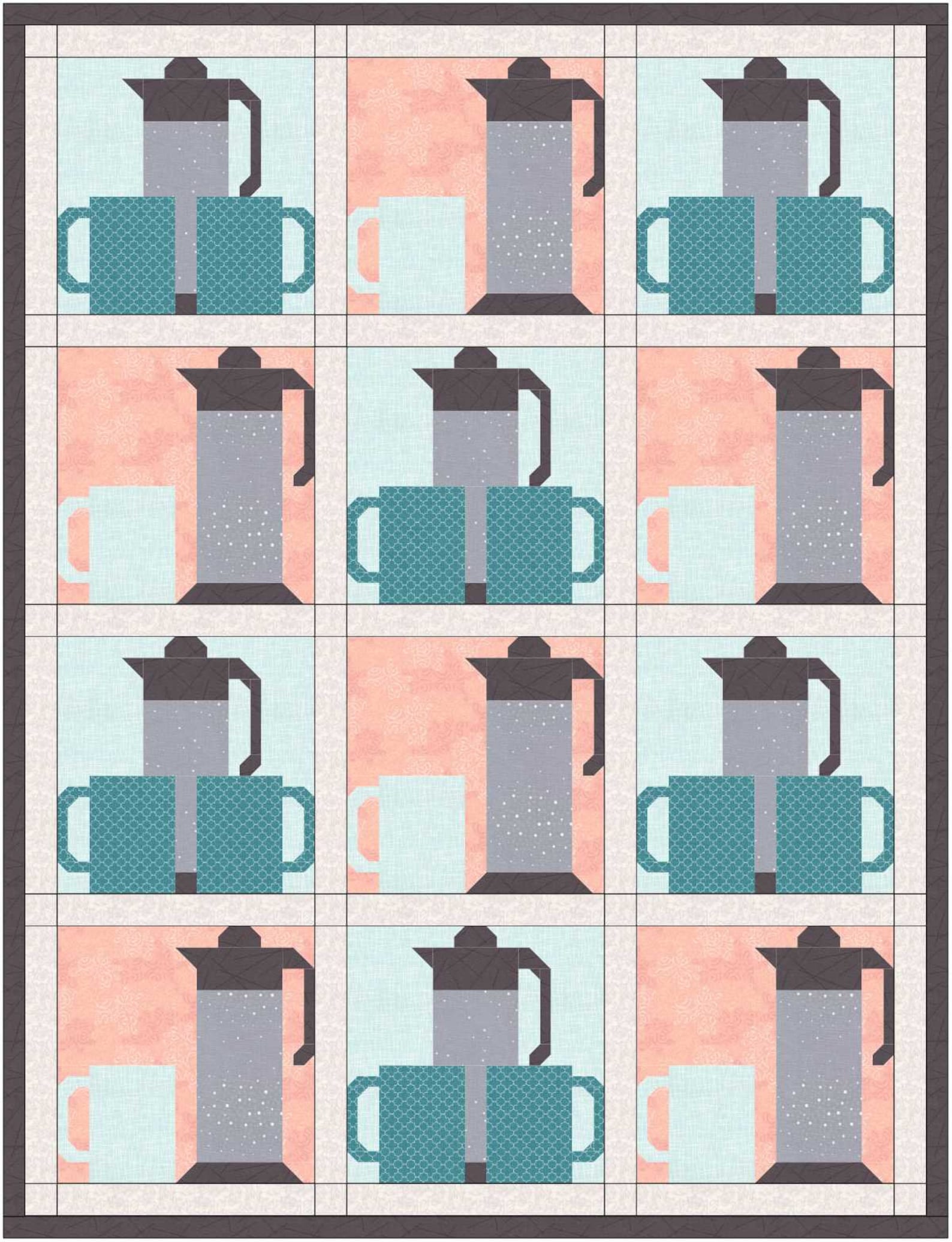 Coffee for One or Two Quilt Block PDF Pattern - Etsy