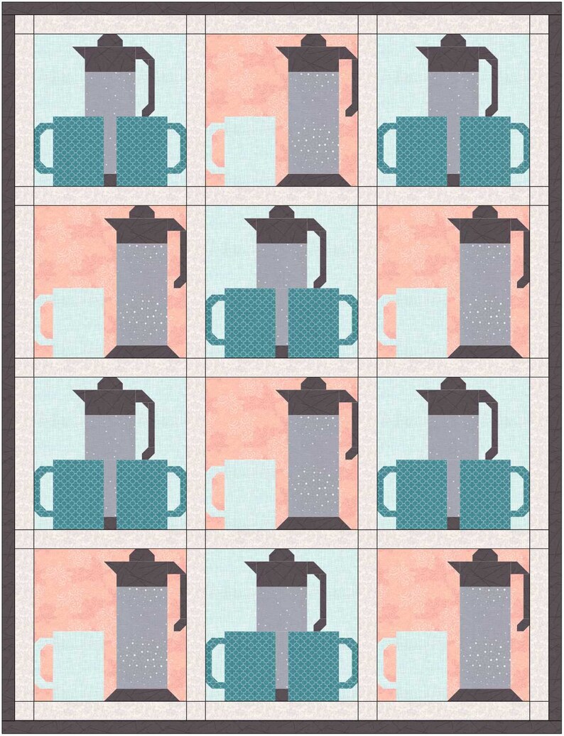 Coffee for One or Two Quilt Block PDF Pattern - Etsy