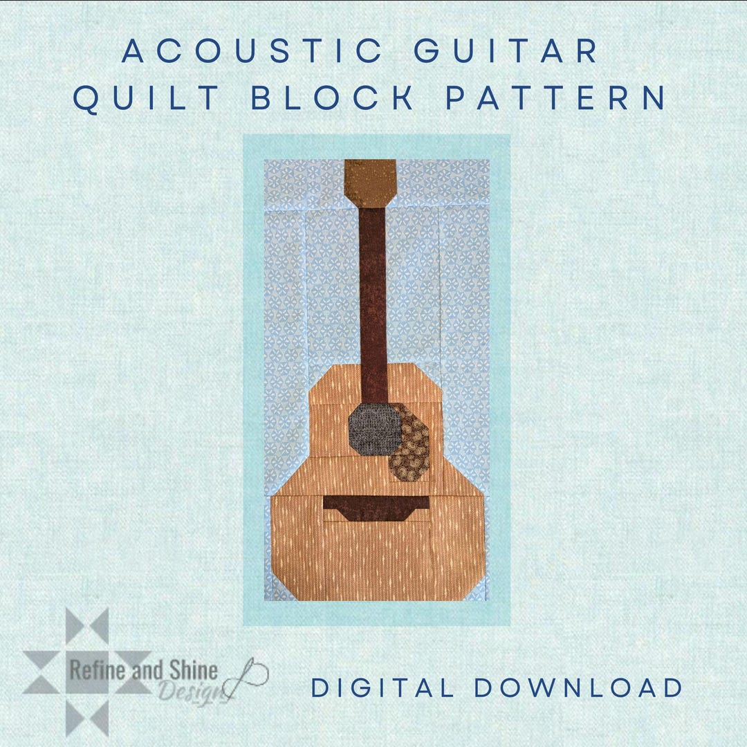 Acoustic Guitar Quilt Block PDF Pattern - Etsy