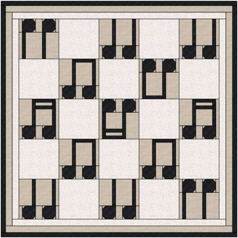 Music Note Quilt Block Pdf Pattern - Etsy