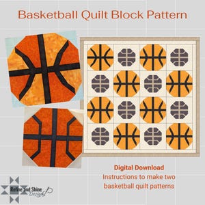 Basketball Quilt Block PDF Pattern - Etsy