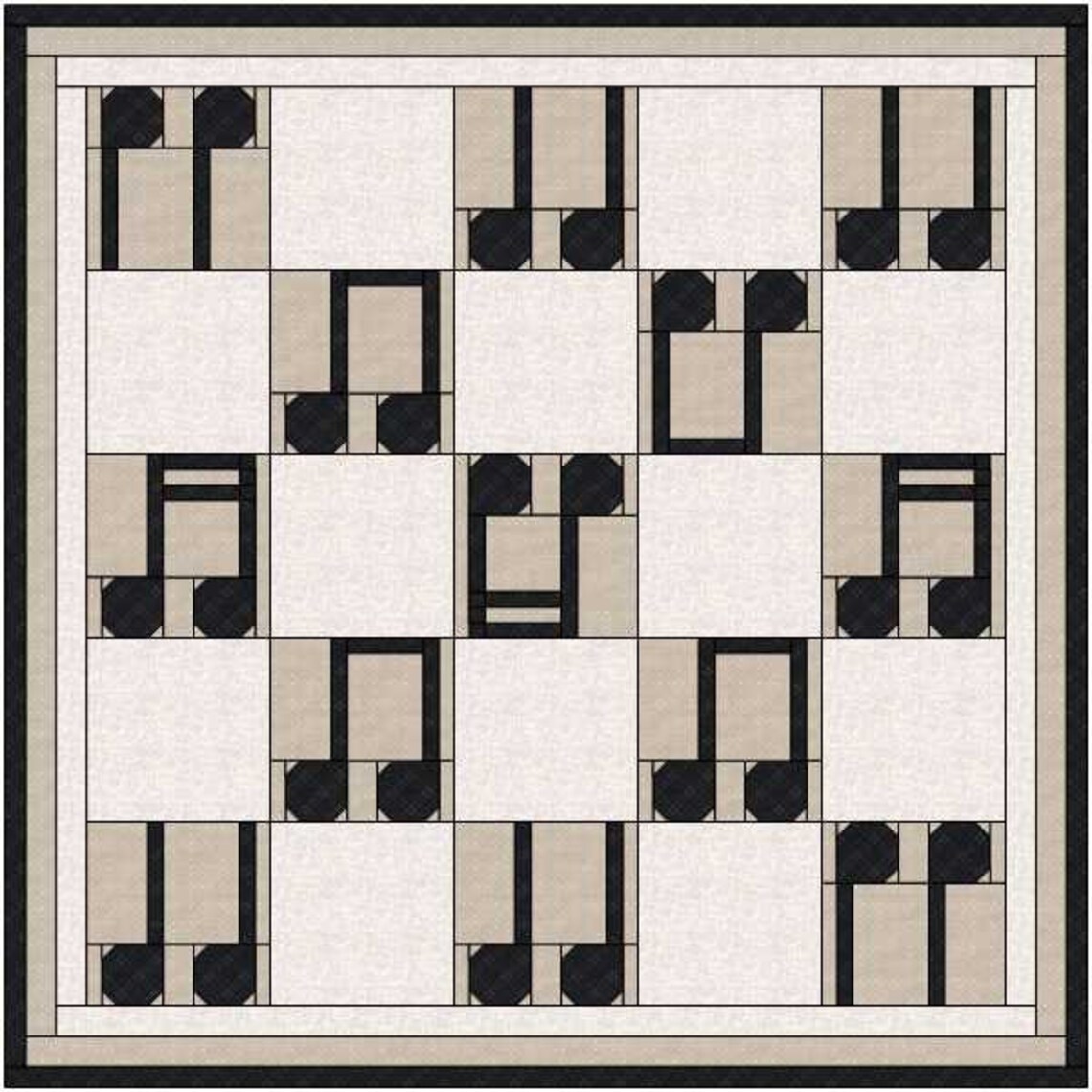 Piano and Music Note Quilt Pattern Pack - Etsy