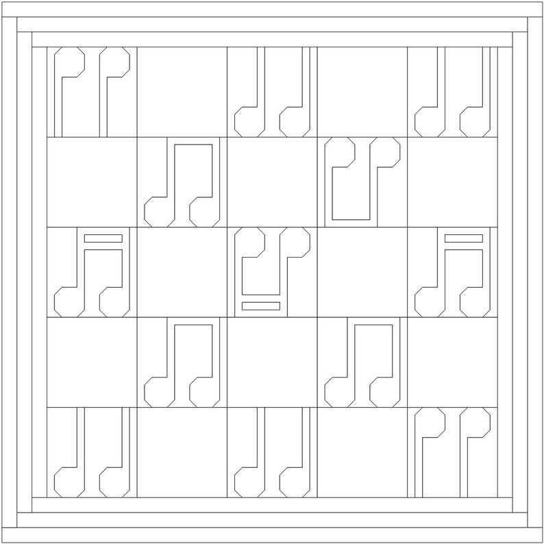 Music Note Quilt Block Pdf Pattern - Etsy