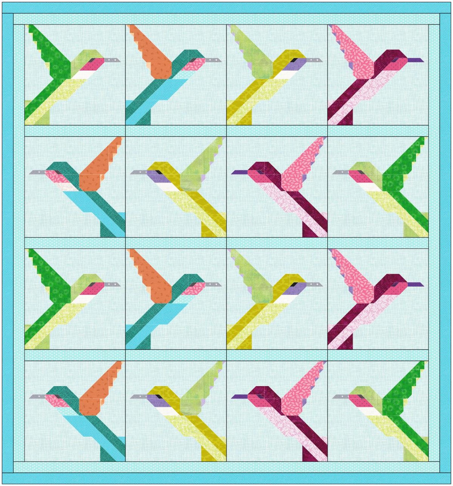Hummingbird Quilt Block Pattern - Etsy