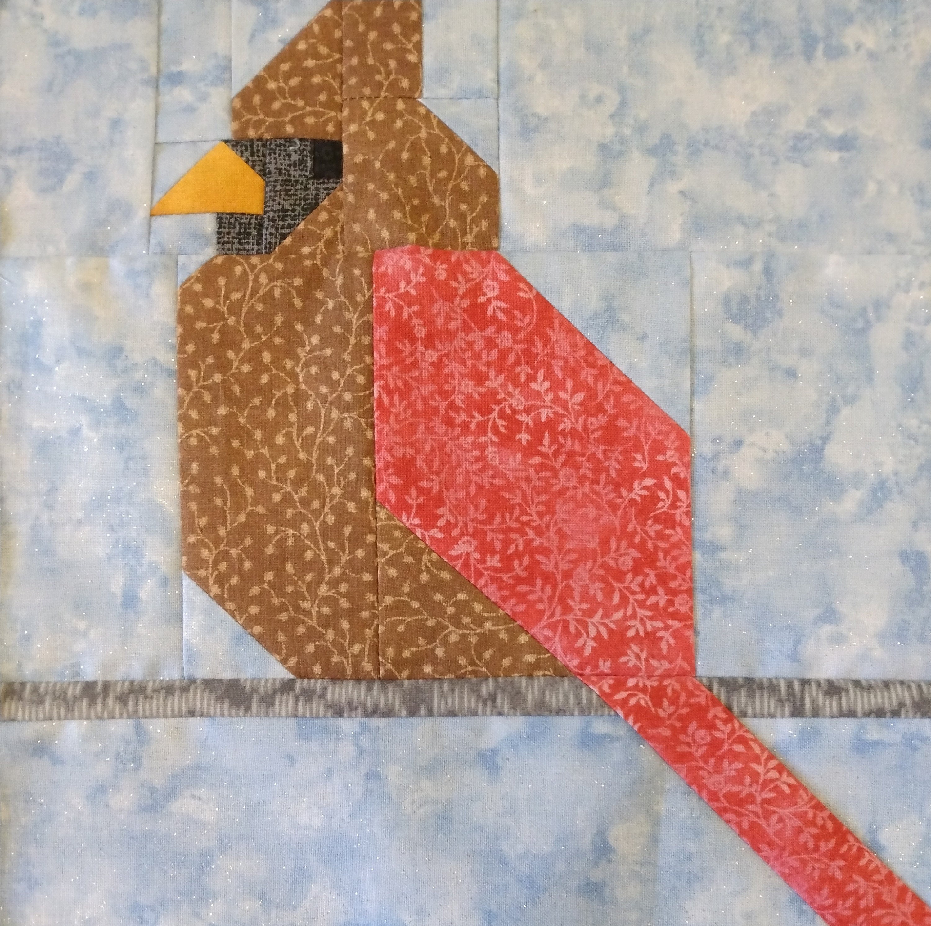 Cardinal Quilt Block Pdf Pattern - Etsy