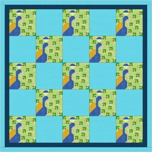 Peacock Quilt Block Pdf Pattern | Etsy