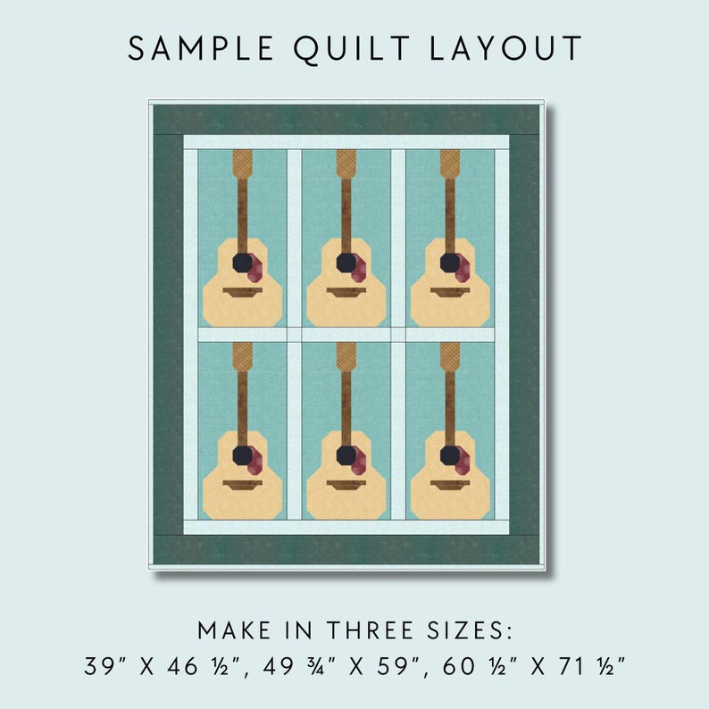Acoustic Guitar Quilt Block PDF Pattern - Etsy