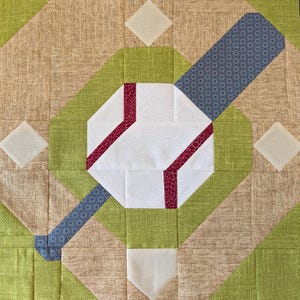 Baseball Field Homerun Quilt Block PDF Pattern - Etsy