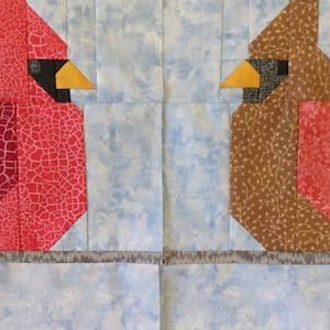 Cardinal Quilt Block Pdf Pattern - Etsy