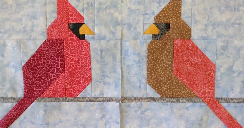 Cardinal Quilt Block Pdf Pattern - Etsy