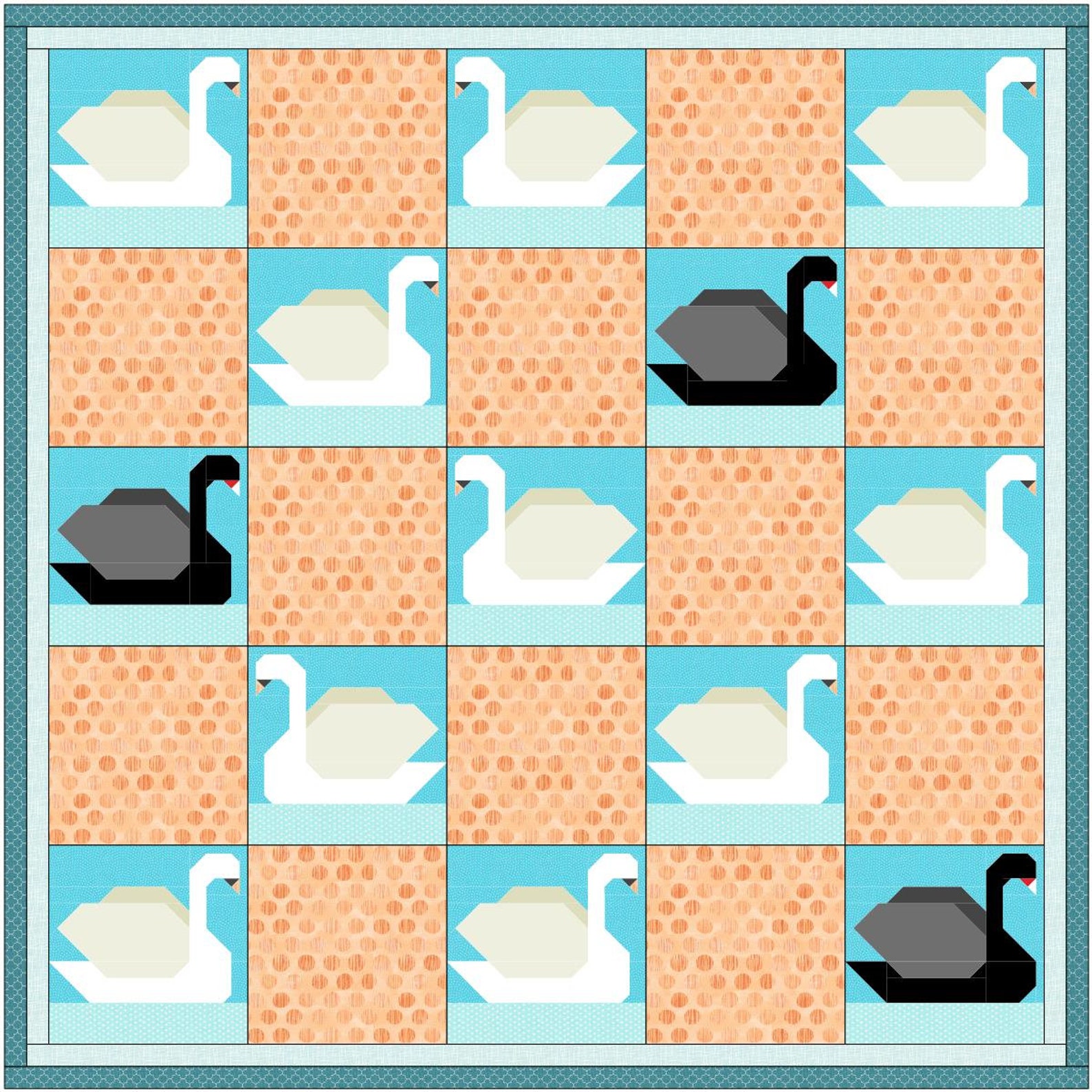 Swan Quilt Block Pdf Pattern - Etsy