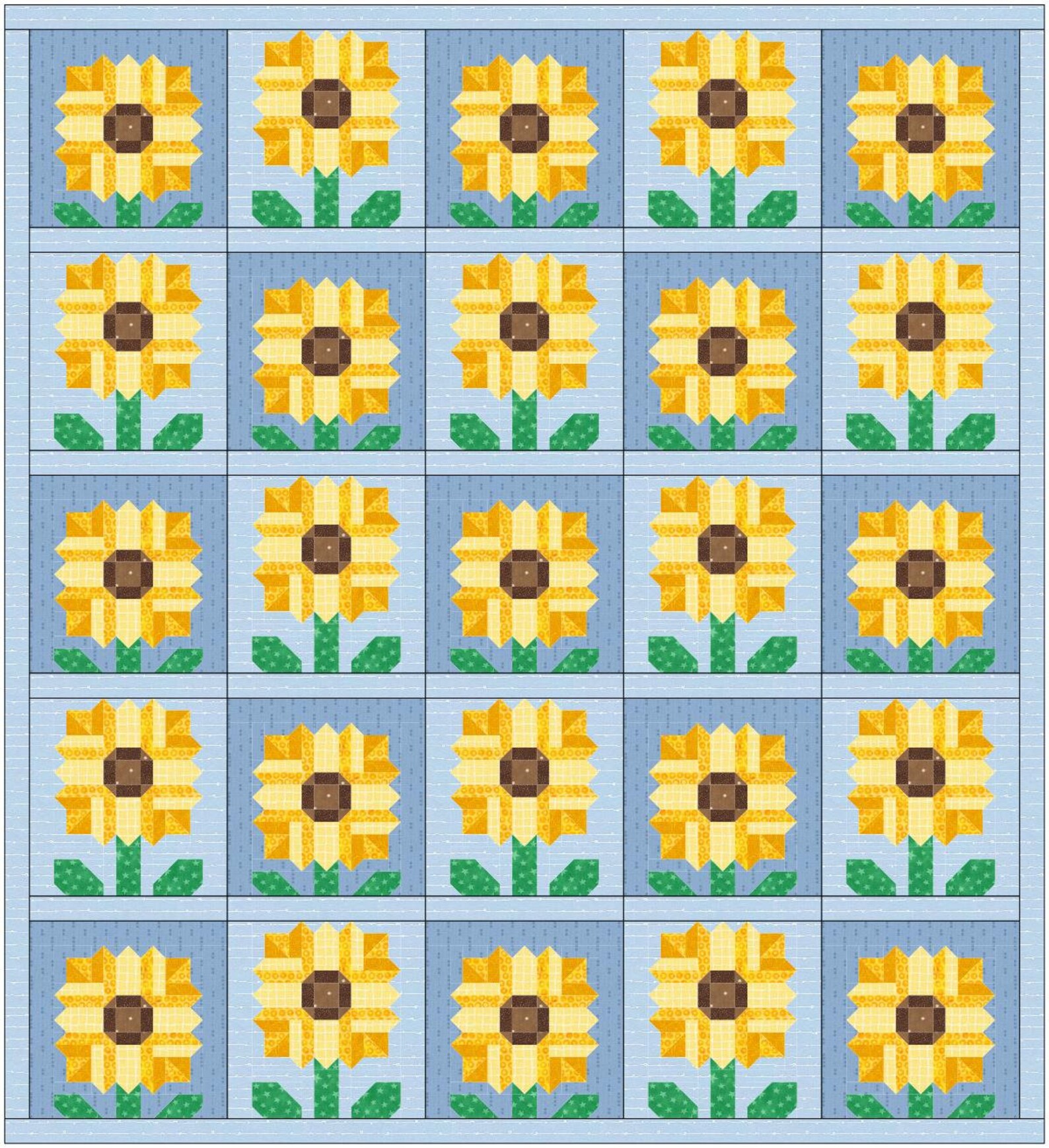 Sunflower Quilt Block Pdf Pattern - Etsy