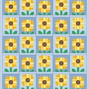 Sunflower Quilt Block Pdf Pattern - Etsy