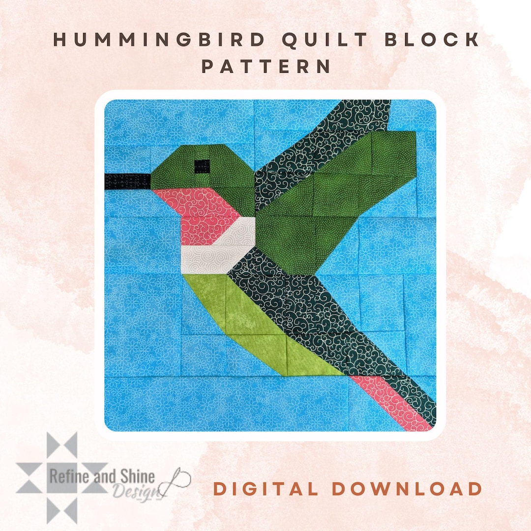 Hummingbird Quilt Block Pattern, Pdf, Instant Download - Etsy