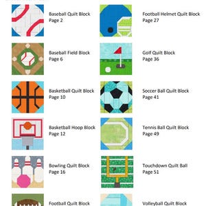Sports Fan Quilt Pattern Pack Instant Download, Set of 12 Sports Themed ...