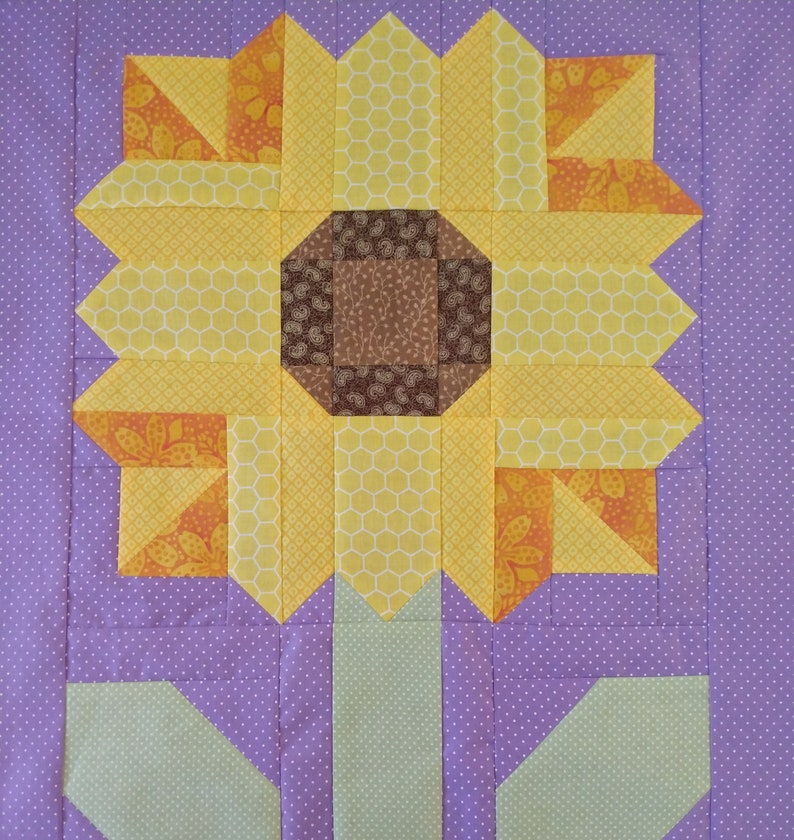 Sunflower Quilt Block Pdf Pattern - Etsy