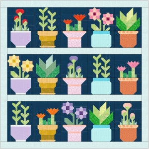 Flowerpot and Succulent Sampler Quilt Pattern Combo Pack Pdf - Etsy