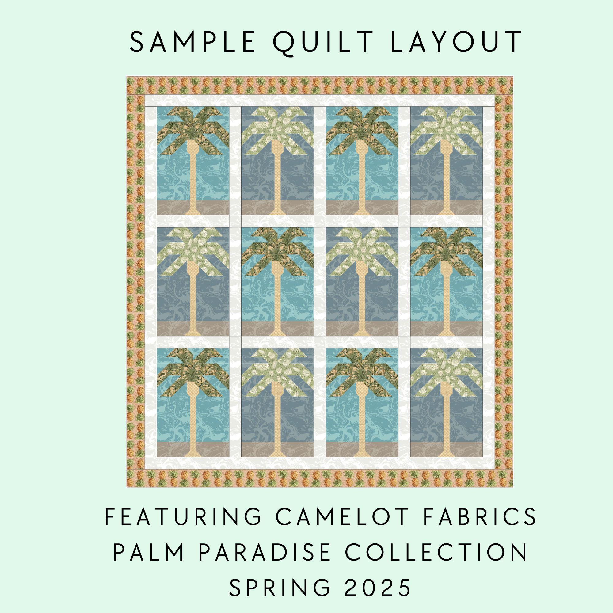 Palm Tree Ocean Quilt Block Pdf Pattern - Etsy