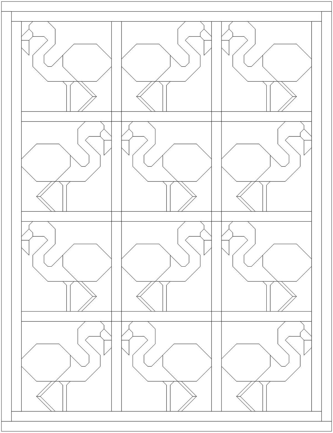 Flamingo Quilt Block Pdf Pattern - Etsy