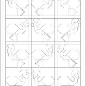 Flamingo Quilt Block Pdf Pattern - Etsy