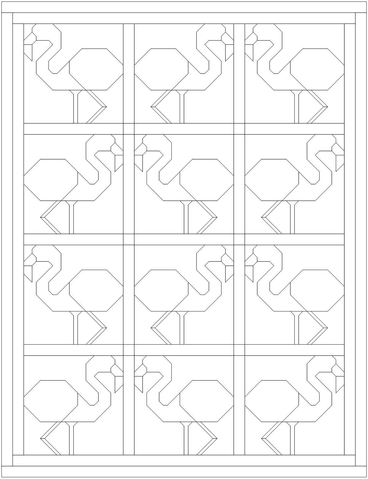 Flamingo Quilt Block Pdf Pattern - Etsy