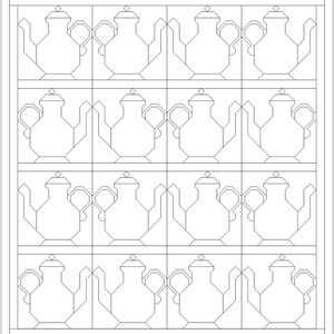Teapot Quilt Block Downloadable PDF Pattern - Etsy