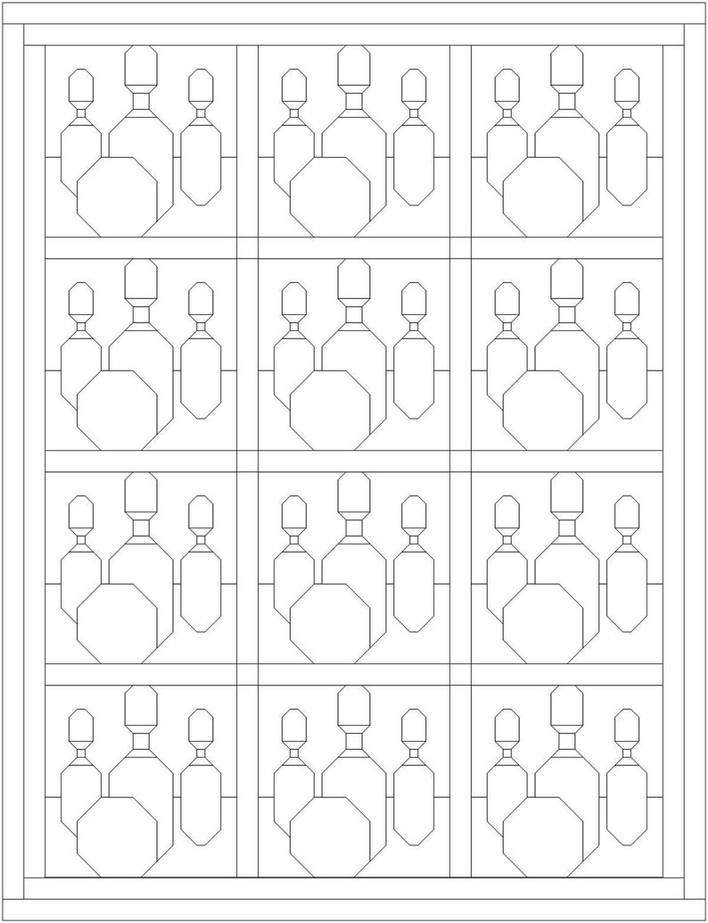 Bowling Quilt Block PDF Pattern - Etsy