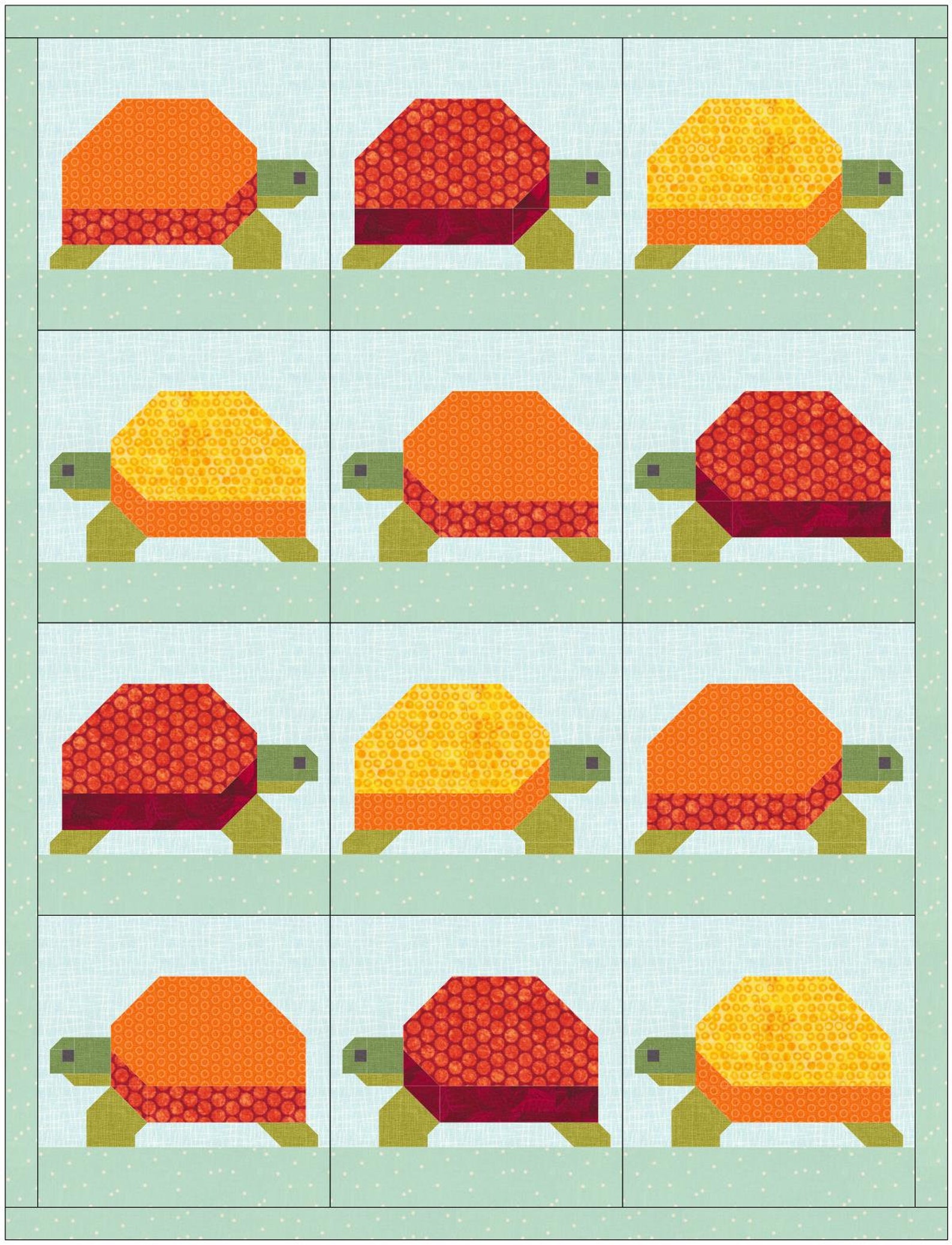 Tortoise Turtle Quilt Block Pdf Pattern - Etsy Canada