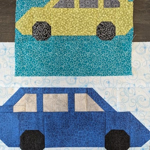 Automobile Quilt Block Pattern Pack. Instant Download of 5 Vehicle ...