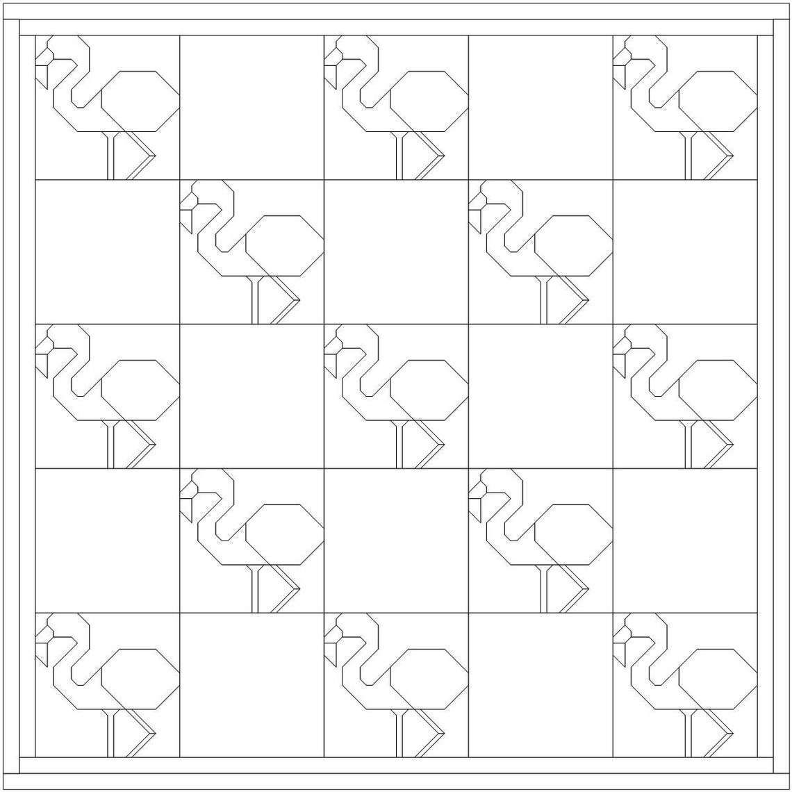 Flamingo Quilt Block Pdf Pattern - Etsy