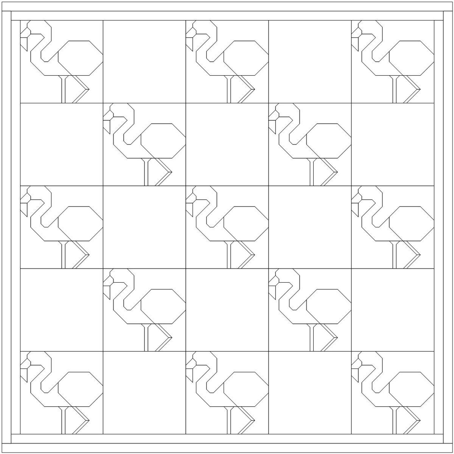 Flamingo Quilt Block Pdf Pattern - Etsy