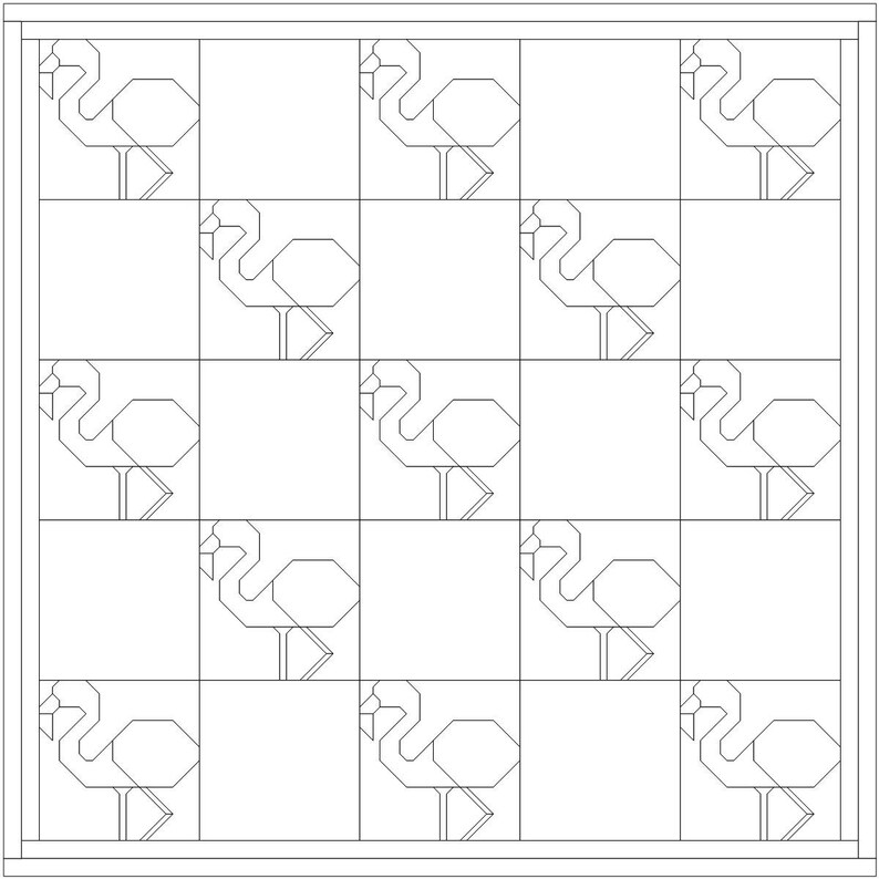 Flamingo Quilt Block Pdf Pattern - Etsy