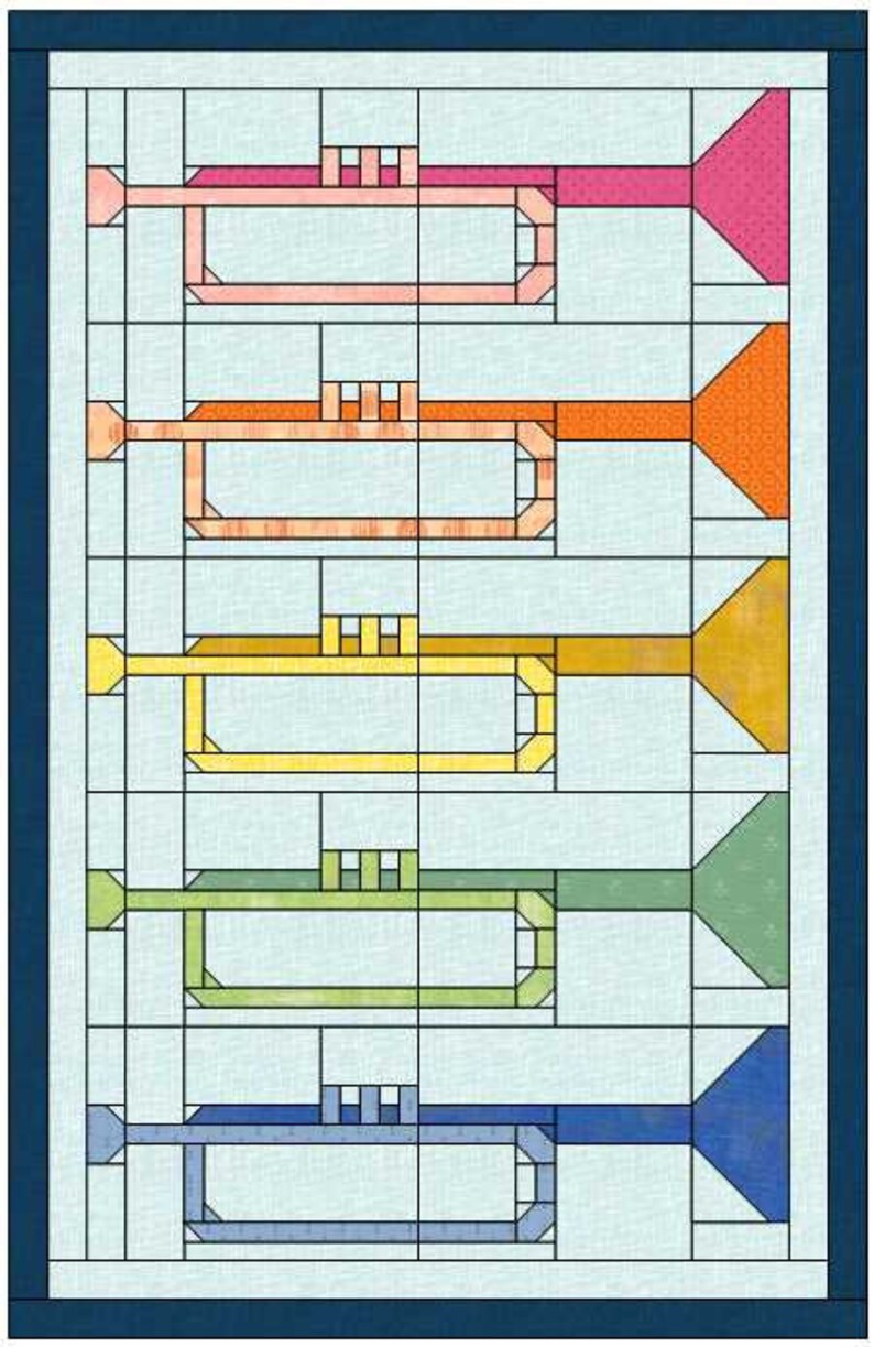 Trumpet Quilt Block PDF Pattern | Etsy