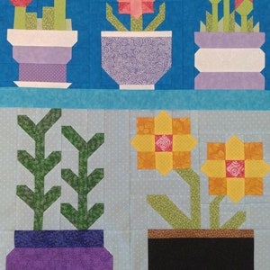 Flowerpot and Succulent Sampler Quilt Pattern Combo Pack Pdf - Etsy