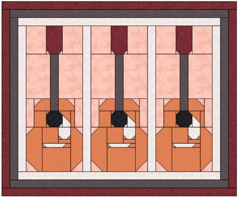 Acoustic Guitar Quilt Block PDF Pattern - Etsy