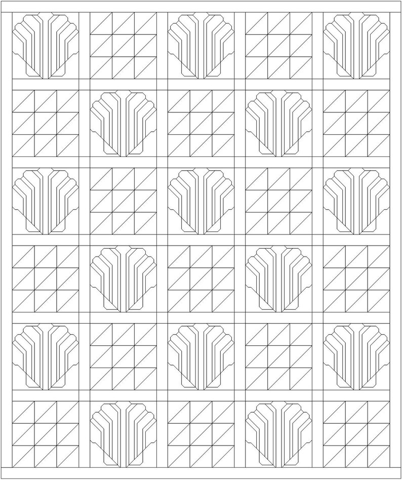 Scallop Shell Quilt Block Pdf Pattern - Etsy